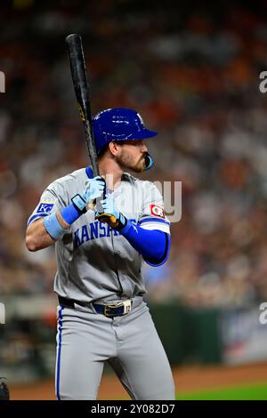 Kansas City Royals' Nick Loftin celebrates on second after hitting a ...