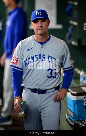 Kansas City Royals manager Matt Quatraro during a baseball game against ...