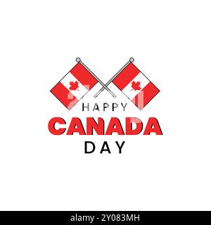 poster of happy canada day with maple leaf in frame vector illustration design Stock Vector ...