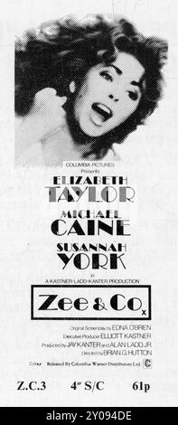 ELIZABETH TAYLOR MICHAEL CAINE and SUSANNAH YORK in ZEE & CO. / X Y ...