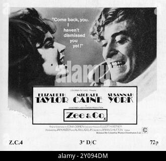 ELIZABETH TAYLOR MICHAEL CAINE and SUSANNAH YORK in ZEE & CO. / X Y ...