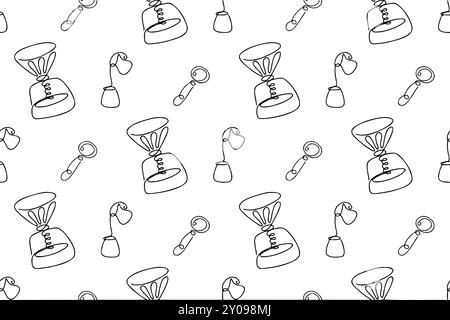Coffee seamless pattern with coffee maker. Cafe background, texture ...