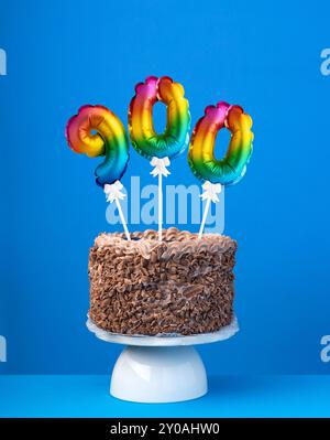 Multicolored balloon for number 900 celebration. Happy birthday on ...