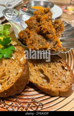 Sandwich with eggplant paste Stock Photo - Alamy