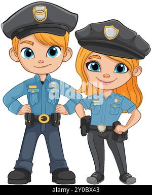 Two cartoon police officers in uniform Stock Vector Image & Art - Alamy
