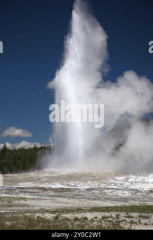 Old Faithful, one of the most famous geysers in the world, located in ...