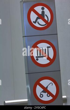 Airport terminal signs, luggage trolleys Stock Photo - Alamy