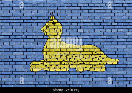 flag of Gomel painted on brick wall Stock Photo - Alamy