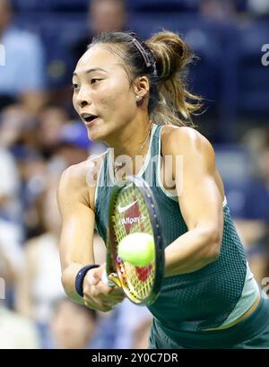 Donna Vekic of Croatia returns the ball to Petra Kvitova of Czech ...