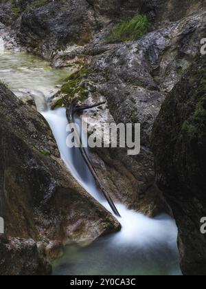 Cascades of the Almbach stream in the Almbachklamm gorge Stock Photo ...