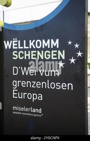 Lettering Europe, Schengen, Canton Remich, Luxembourg, Europe Stock ...