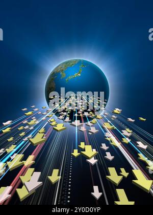 A group of arrows jump out of the earth Stock Photo - Alamy