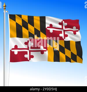 Flag of Maryland. Banner and patriotic symbol. Official colors. Flat ...