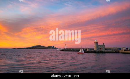 Sunset over Ireland's Eye, Howth Stock Photo - Alamy