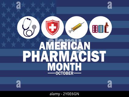 American Pharmacist Month. October. Suitable for greeting card, poster ...
