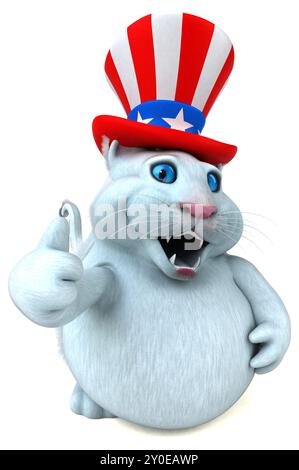 Fun 3D cartoon cat with an uncle sam hat Stock Photo - Alamy