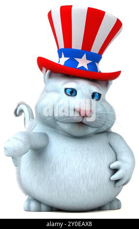 Fun 3D cartoon cat with an uncle sam hat Stock Photo - Alamy