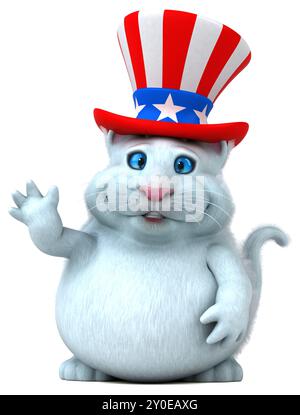 Fun 3D cartoon cat with an uncle sam hat Stock Photo - Alamy