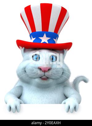 Fun 3D cartoon cat with an uncle sam hat Stock Photo - Alamy