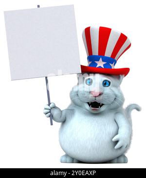 Fun 3D cartoon cat with an uncle sam hat Stock Photo - Alamy