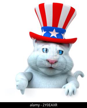 Fun 3D cartoon cat with an uncle sam hat Stock Photo - Alamy