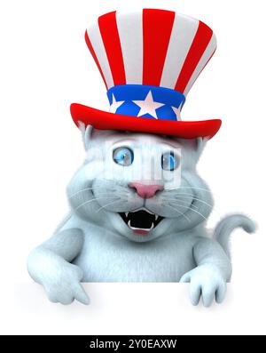 Fun 3D cartoon cat with an uncle sam hat Stock Photo - Alamy