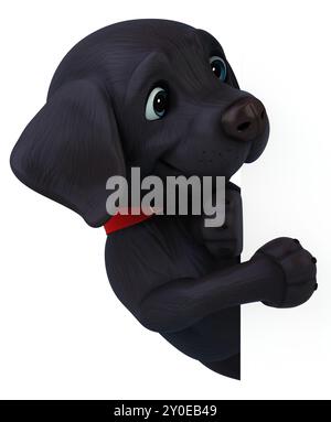 Fun 3D cartoon black Labrador retriever Stock Photo - Alamy