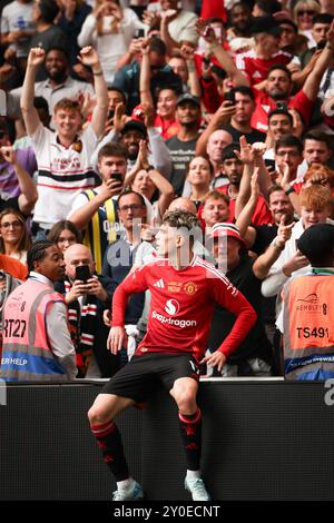 Alejandro Garnacho of Manchester United in action during the UEFA ...