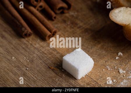 White sugar made from beetroot, cubes of white beet sugar close-up ...