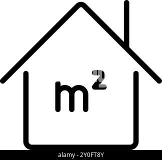 Square meters vector icon with M2 sign. Land area or floor plan ...