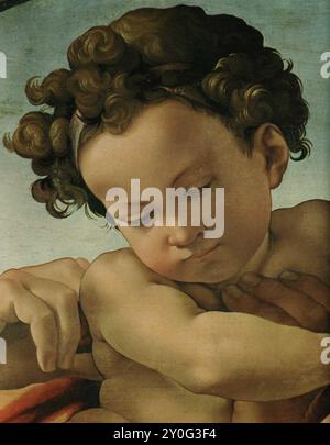 Michelangelo - Doni Tondo or Doni Madonna - Holy Family with child ...