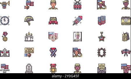 Veterans day icons High-Quality Vector Icons Collection with Editable ...