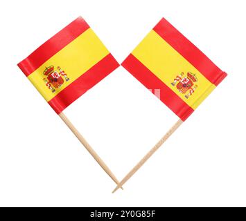Small national flags of the Spain on a white background Stock Photo - Alamy