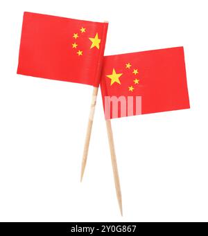 Small paper flags of China isolated on white Stock Photo - Alamy