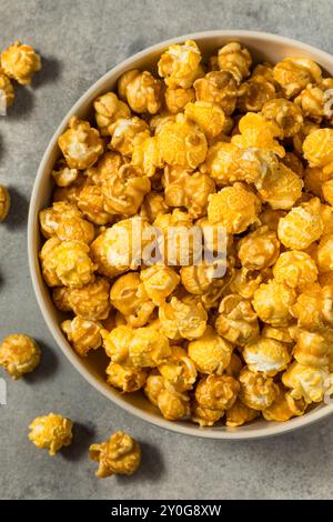 Homemade Crunchy Chicago-Style Popcorn with Caramel and Cheese in a ...
