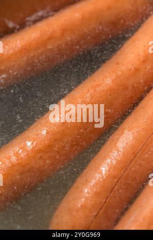 Homemade American Boiled Hot Dogs in Water Stock Photo - Alamy