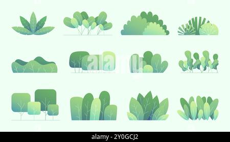 Set of decorative tropical vegetation in vector Stock Vector Image ...