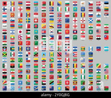 Square national flags of World countries Stock Vector Image & Art - Alamy