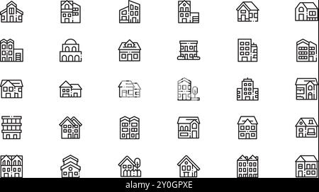 Type of houses icons pack High-Quality Vector Icons Collection with ...