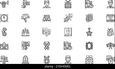 Veterans day icons High-Quality Vector Icons Collection with Editable ...