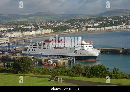 STEAM PACKET FLAGSHIP, MANXMAN, departing for Heysham from Douglas ...
