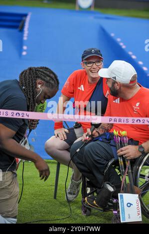 Nathan Macqueen (GBR) and Jodie Grinham (GBR) took on Fatemeh Hemmati ...