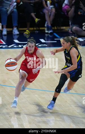 Indiana Fever guard Caitlin Clark plays against the Atlanta Dream in ...