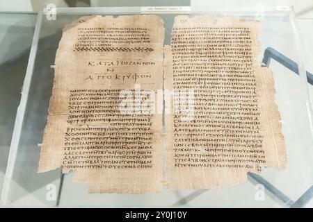 Coptic Museum, Nag Hammadi codex, papyrus, ancient Egyptian gospel ...
