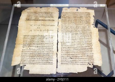 Coptic Museum, Nag Hammadi codex, papyrus, ancient Egyptian gospel ...