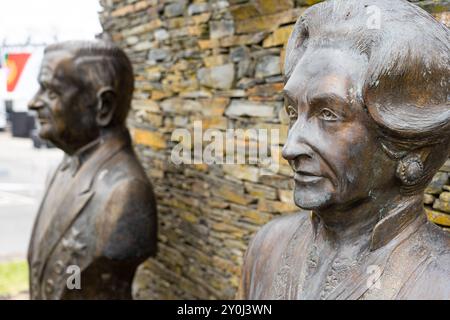 Statues of Manuel Nunes Correa and Maria Eva Nunes Correa, a couple of ...