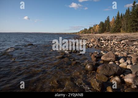beach near Marten River campground in Lesser Slave Lake Provincial Park ...