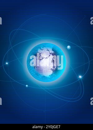 The earth and the orbital line Stock Photo - Alamy