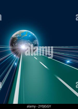 The earth and a paved road Stock Photo - Alamy