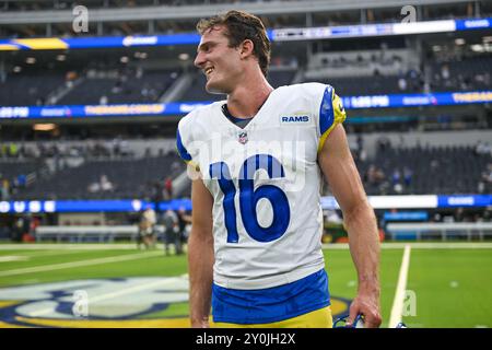 Los Angeles Rams kicker Joshua Karty, right, celebrates the field goal ...